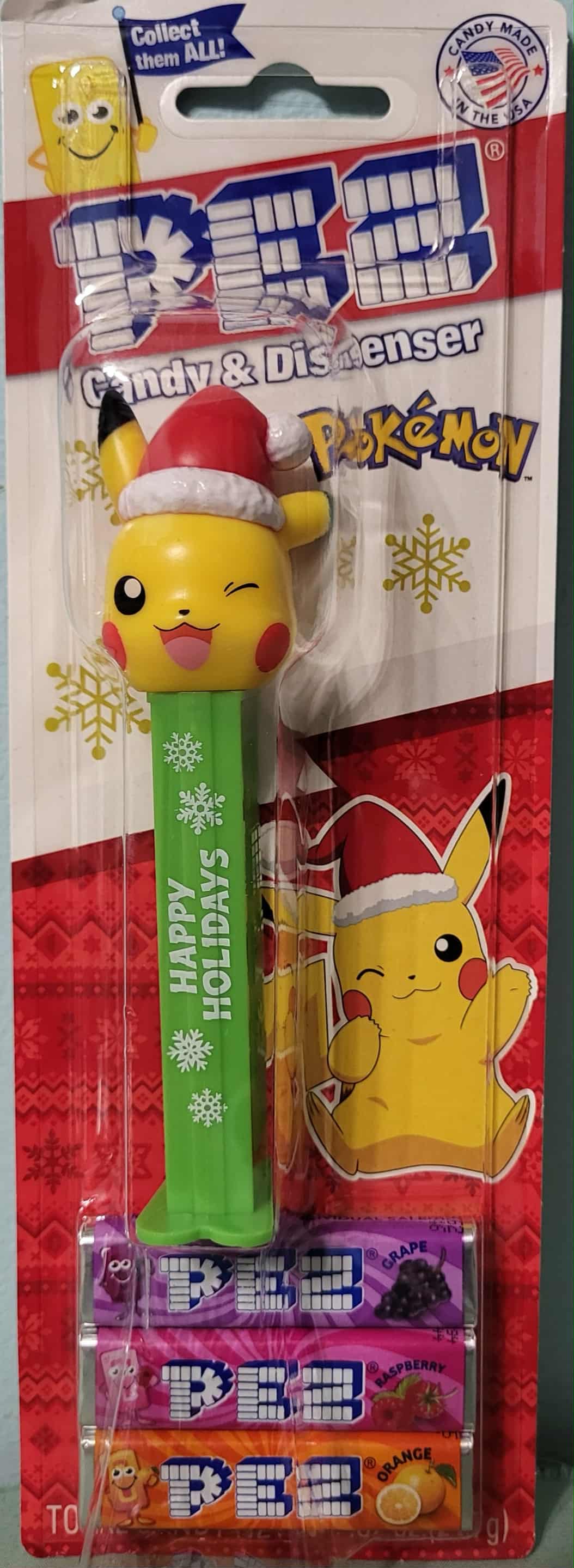2025 Happy Holidays Pokemon Pikachu with Stocking Cap Pez MOC - $6.00 ...