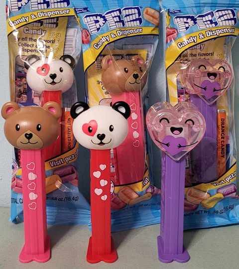 Valentine's Day 2025 Set of 3 Pez with Crystal Hugging Heart and Printed Stem Bears MIB - $12.00 ...