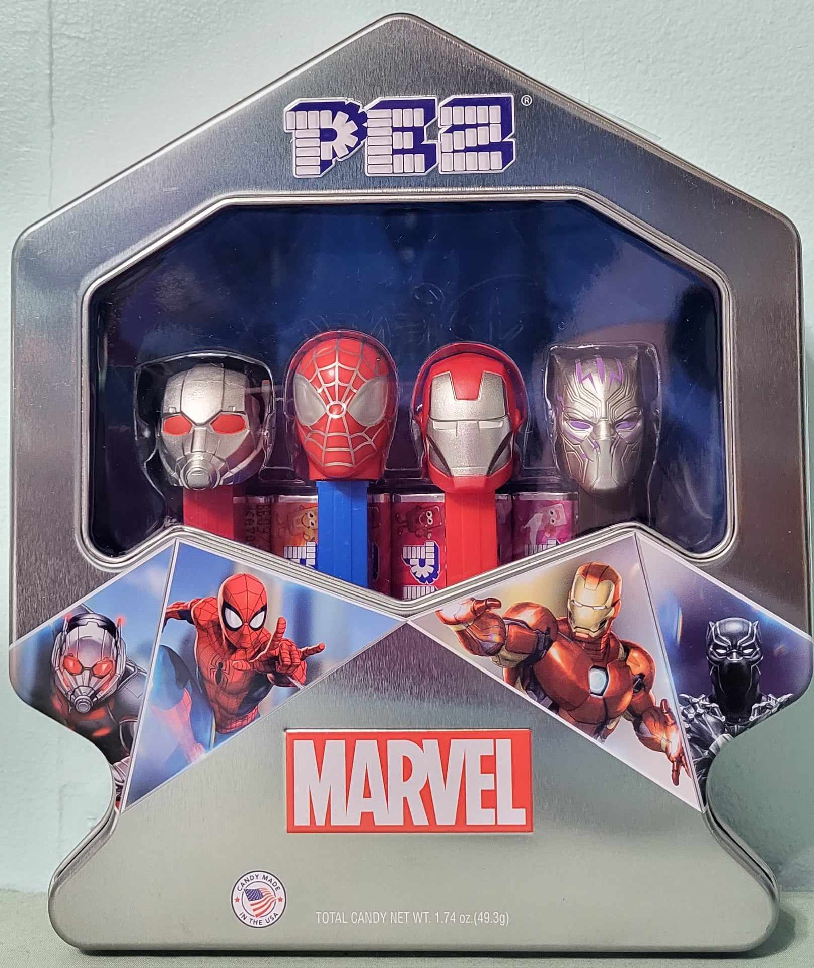 Disney 100 Yrs Marvel Platinum Pez Gift Tin Antman Spiderman Pez - $20. ...