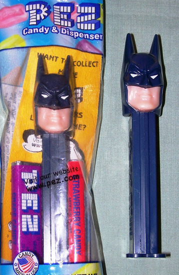 Batman Pez Tall Rounded Ear Dark Knight Flesh Face MIB - $4.00