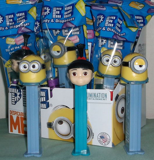 Despicable Me Pez set Minions Dave, Stuart and Agnes - $8.00