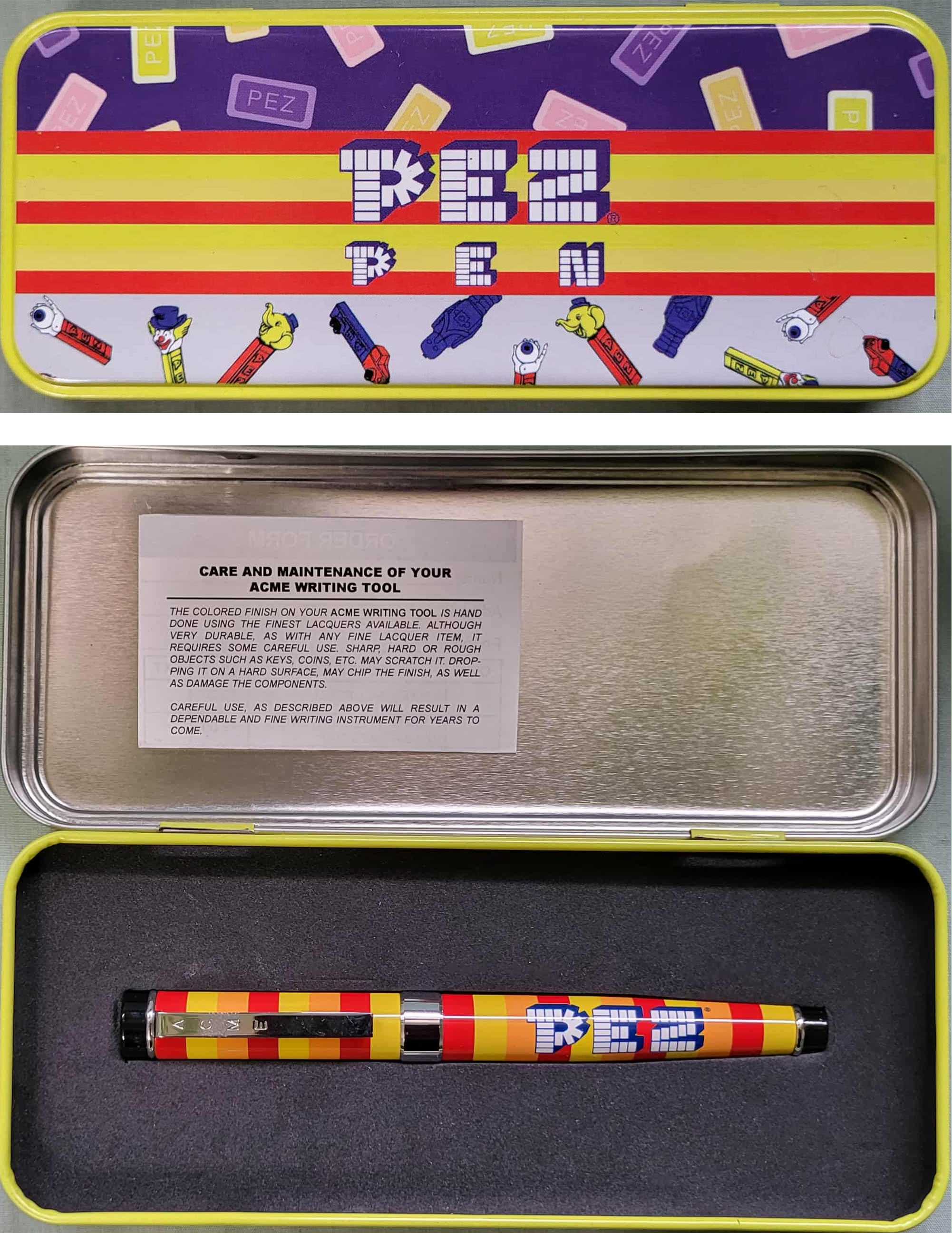 ACME PEZ STRIPES Archived 1999 Roller Ball Ink Pen Writing Tool - $195. ...