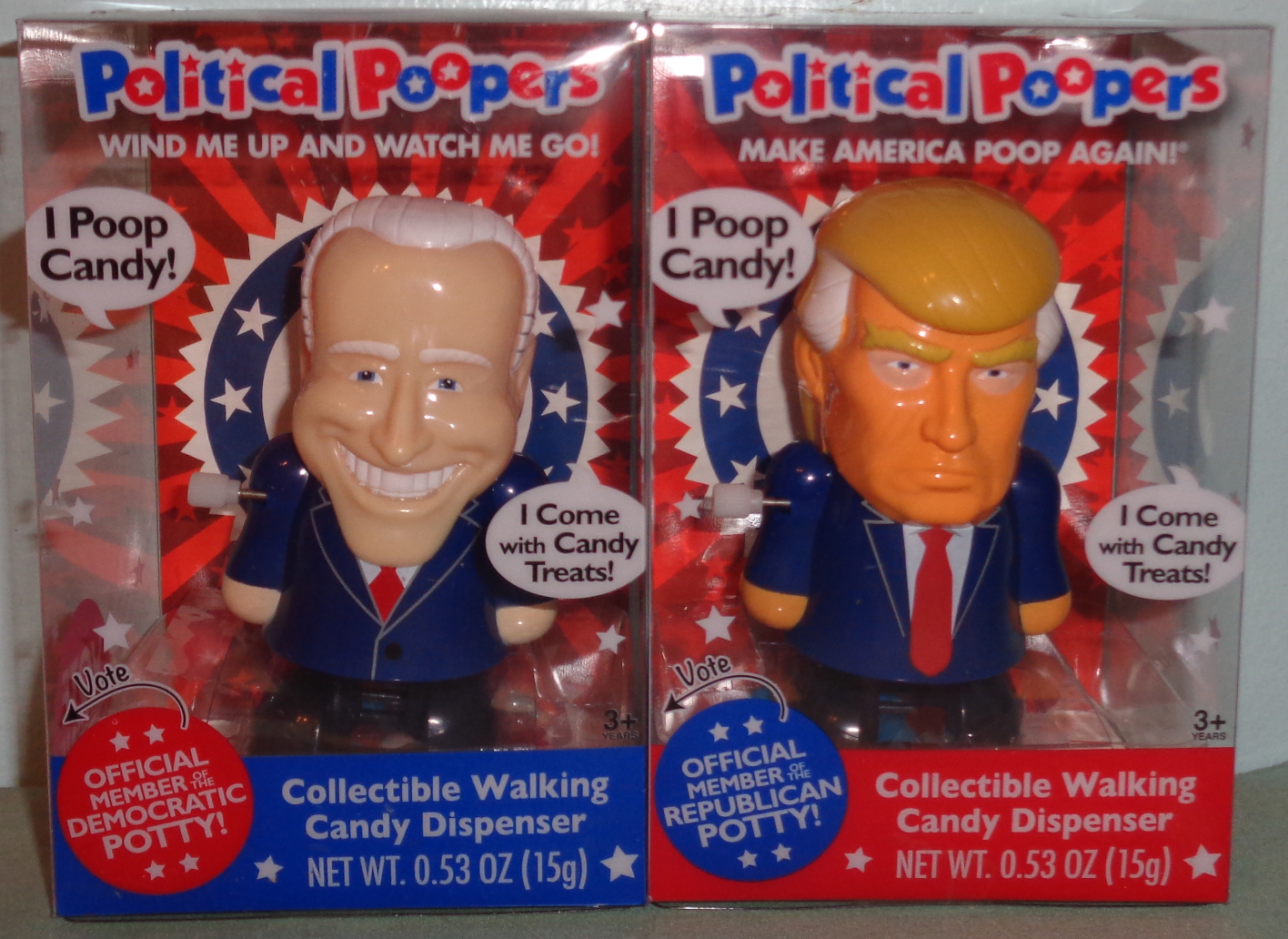 Biden and Trump Political Pooper Wind Up Walking Candy Dispenser - $24. ...