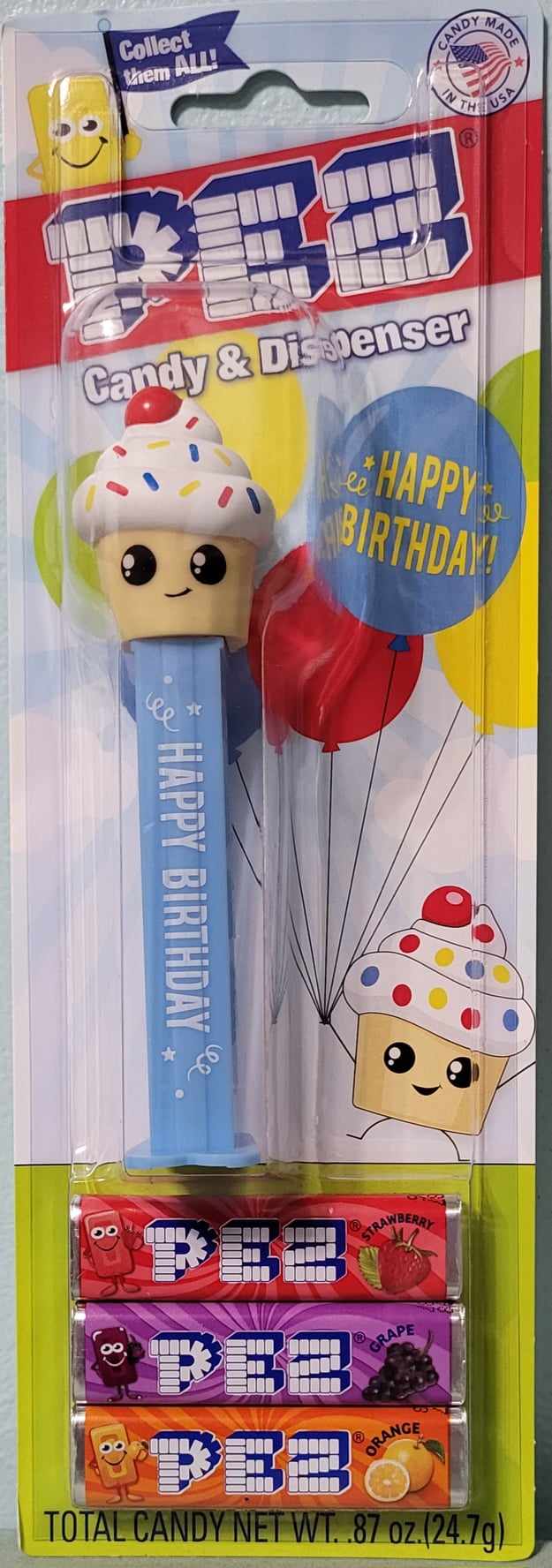 Blue Stem Happy Birthday Cupcake With Sprinkles PEZ Treats MOC - $12.00 ...