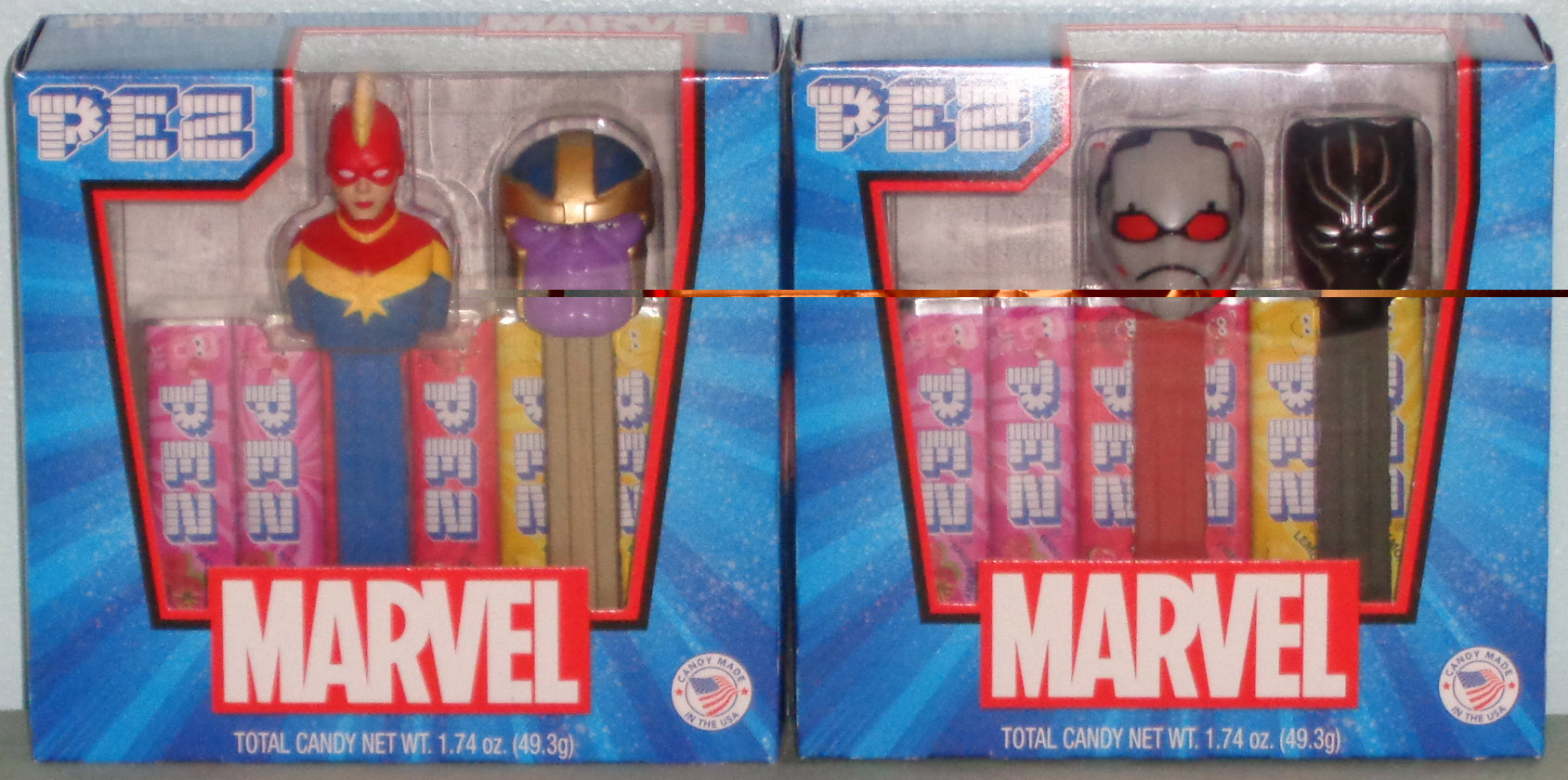 Captain Marvel, Thanos and Ant Man Black Panther Pez Twin Packs - $14. ...
