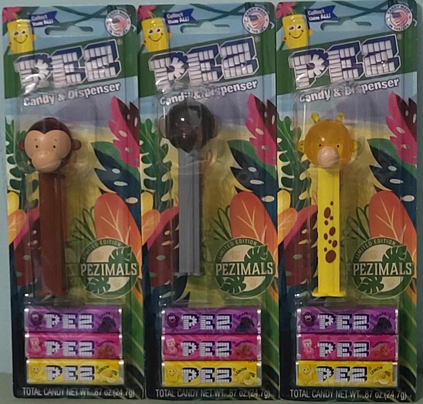 Crystal Pezimals Pez Set Giraffe, Monkey, Elephant MOC - $60.00 : Pez ...