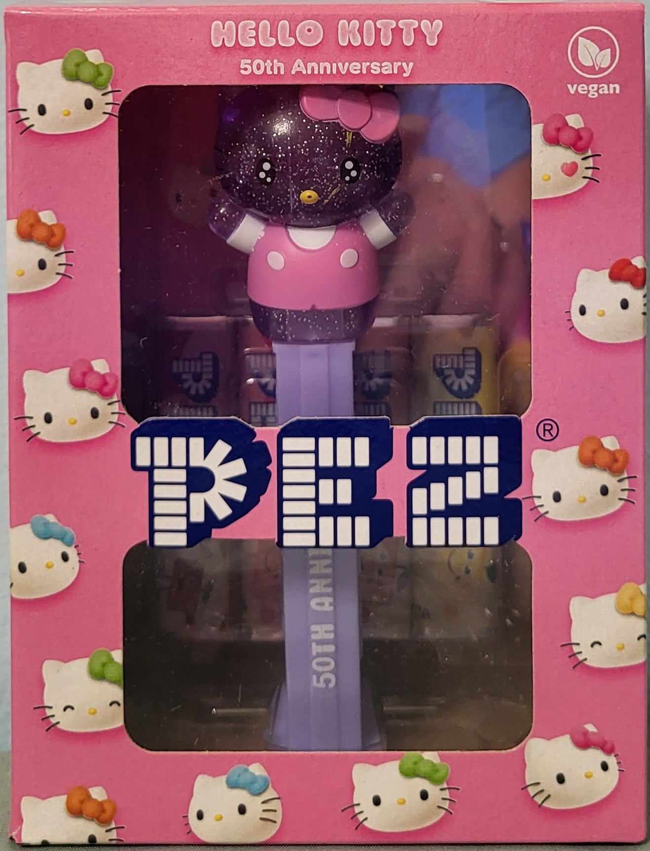 European 50th Anniversary Purple Glitter Crystal Hello Kitty Pez Box ...