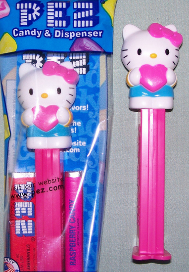 Hello Kitty with Pink Bow and Heart Full Body Pez - $4.00