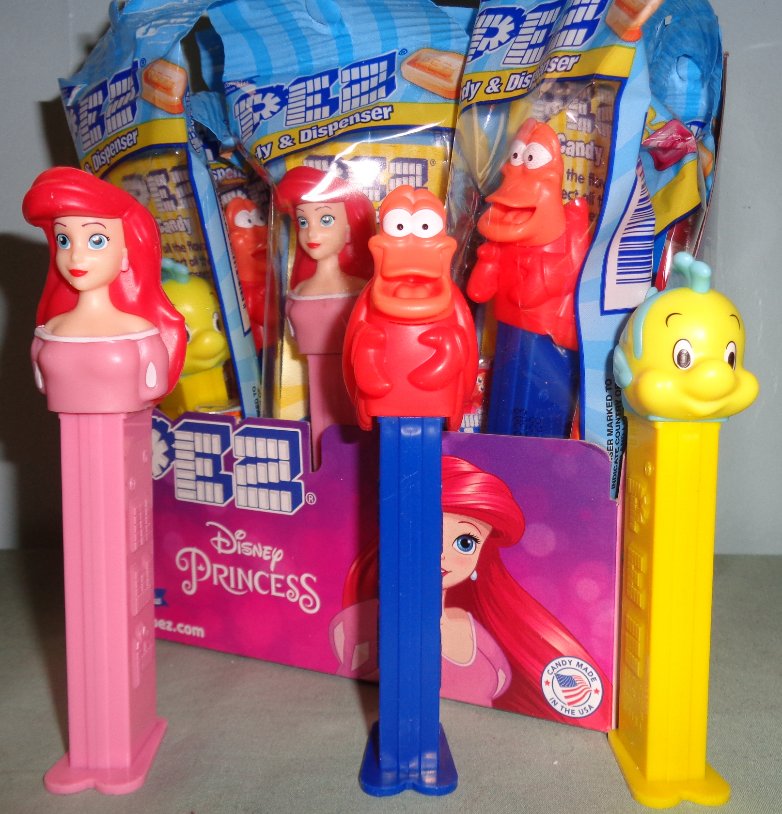 The Little Mermaid Ariel, Sebastian and Flounder Pez Set MIB - $12.00 ...