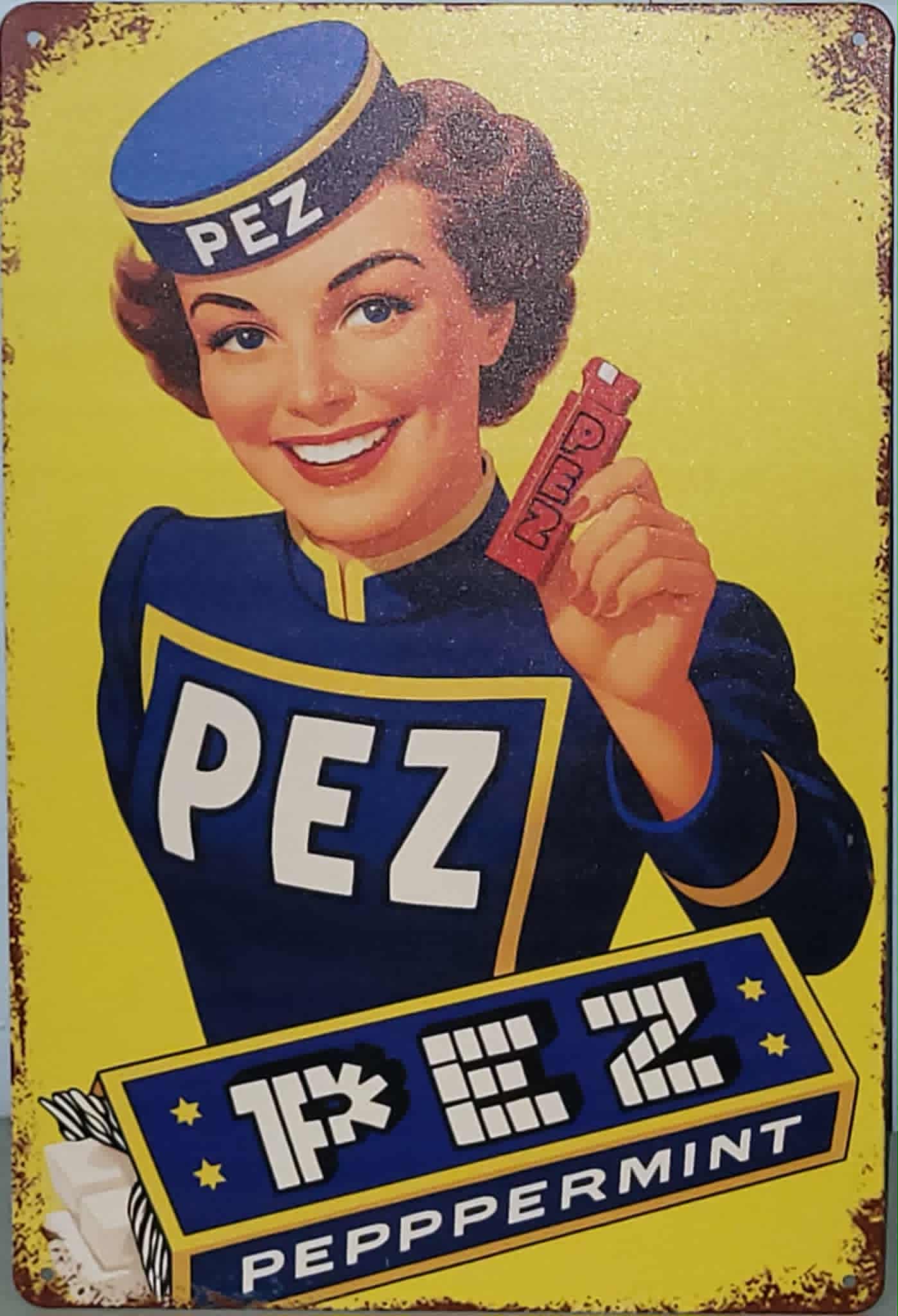 Metal Peppermint PEZ Girl Red Regular Advertising Sign 8 x 12 - $12.00 ...