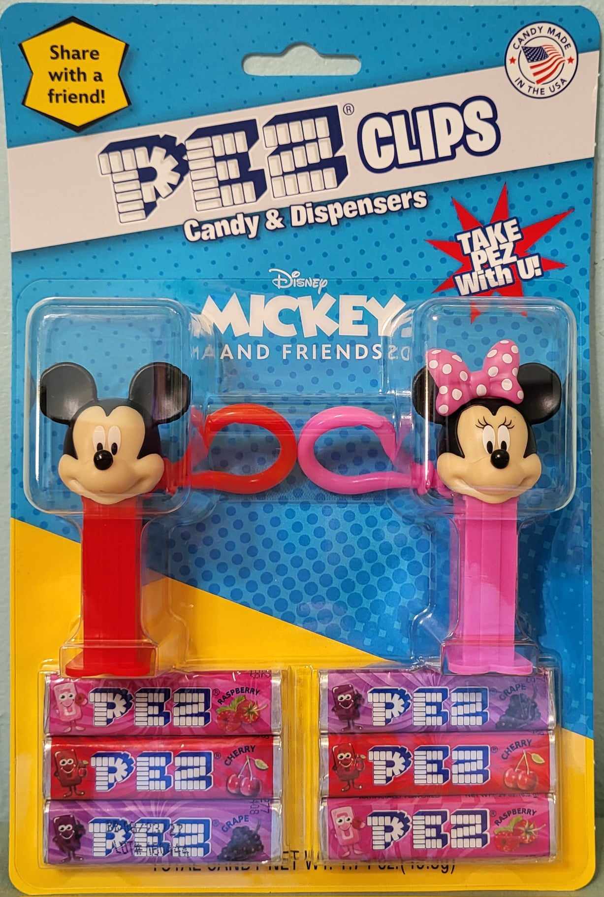 Mickey and Minnie Mini Pez Backpack Clips Mint on Card - $8.00 : Pez ...