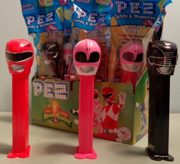 Mighty Morphin Power Ranger Pez Set of 3 Red, Black and Pink MIB - $15.00