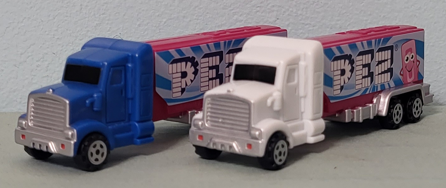Raspberry Mascot Blue Cab and White Cab Pez Truck Pair Loose - $14.00 ...