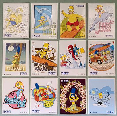 Set of 12 2007 Simpsons PEZ Stickers - European Inserts - $36.00 : Pez ...