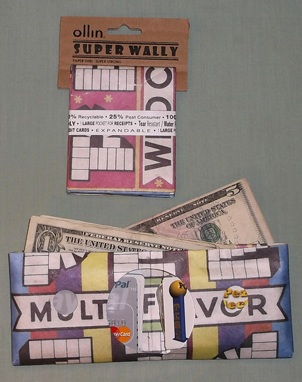 Ollin Vintage Pez Tyvek Super Wally Bifold Wallet - $22.00